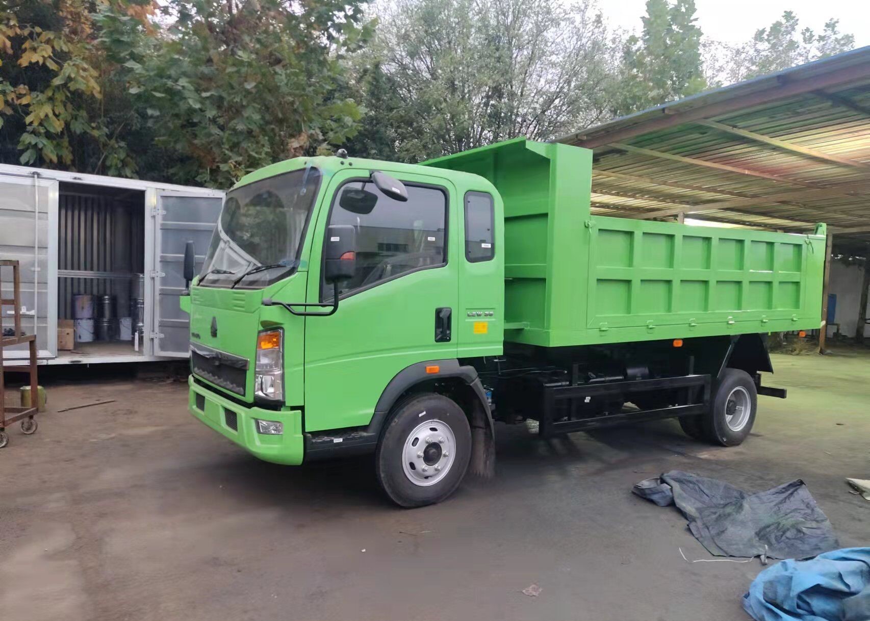 Green Tipper Dump Truck Howo 116hp High Strength Steel